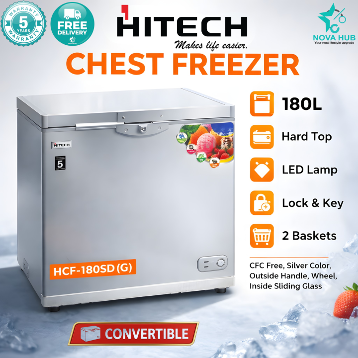 Hitech Malaysia HCF-180SD(G) 180L Convertible Chest Freezer | Hard Top ...