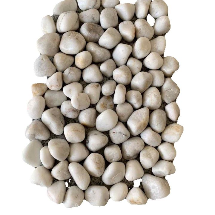 1 KG Large Size Glossy White Stone Pebbles For Aquarium And Garden ...