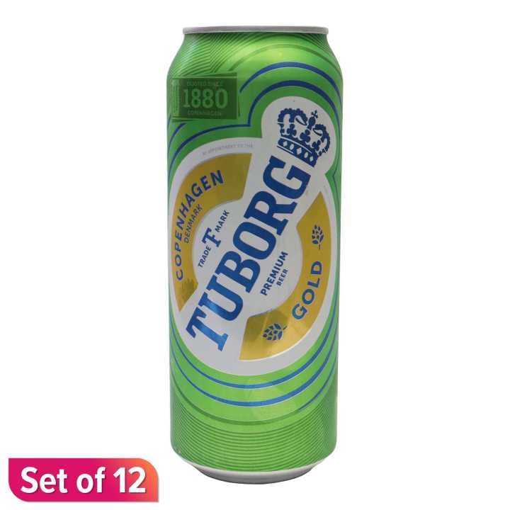 Tuborg Premium Gold Can Beer 500ml Set of 12 | Daraz.com.np