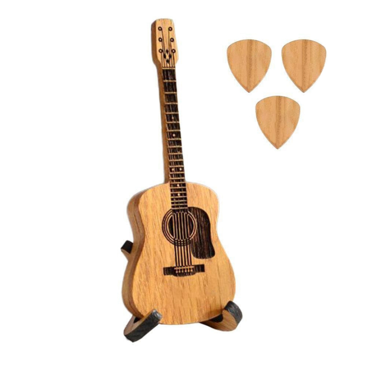 Wooden Portable Guitar Pick Display Box with Stand Storage Box | Daraz ...