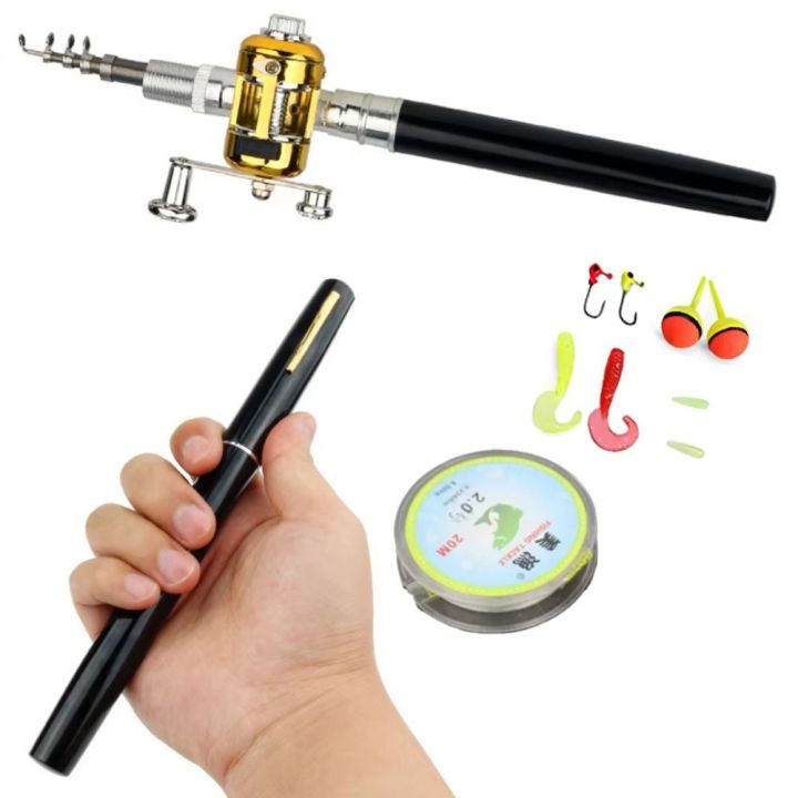 Ultralight Fish Pole Set Telescopic Pocket Fishing Rod Carbon Reel Pen ...