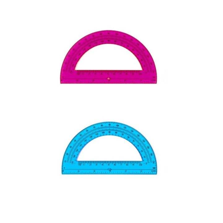 Office Supplies 15.2cm Plastic Protractor 180 Degrees Translucent Math ...