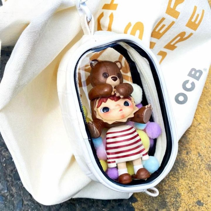 Beauty Egg Box Transparent Clear Outdoor Doll Bag Storage Keychain ...