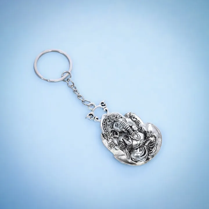 Silver Color Ganesh Design Keyring/Keychain/Keyholder | Daraz.com.np