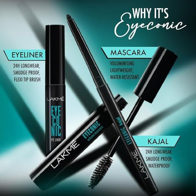 Lakme Eyeconic Collection Eye Regime Set - Kajal + Eyeliner + Mascara ...