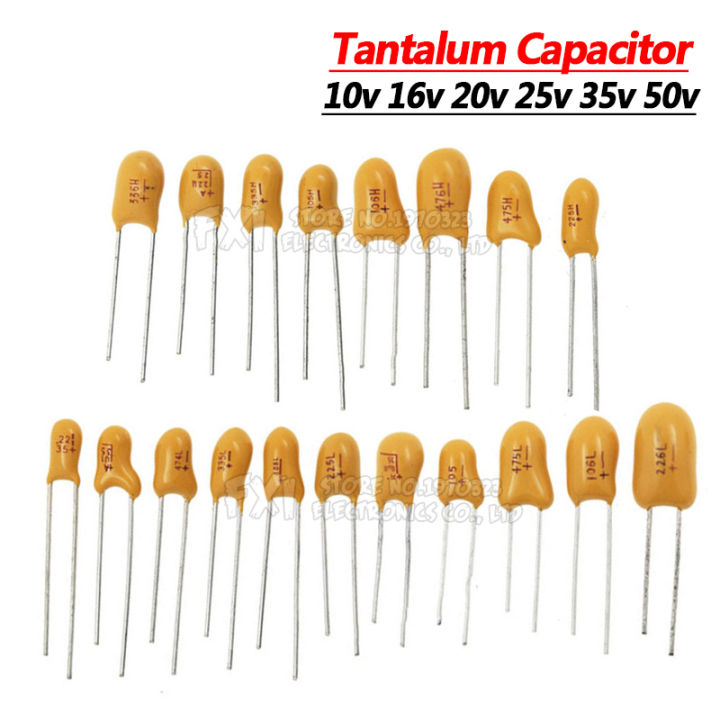 5PCS Tantalum Capacitor 16V 20V 25V 35V 50V 0.1UF 0.22UF 0.33UF 0.47UF ...