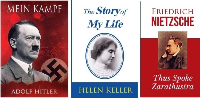 Set Of Three Biography (Adolf Hitler, Helen Keller & Friedrich Nietzshe ...