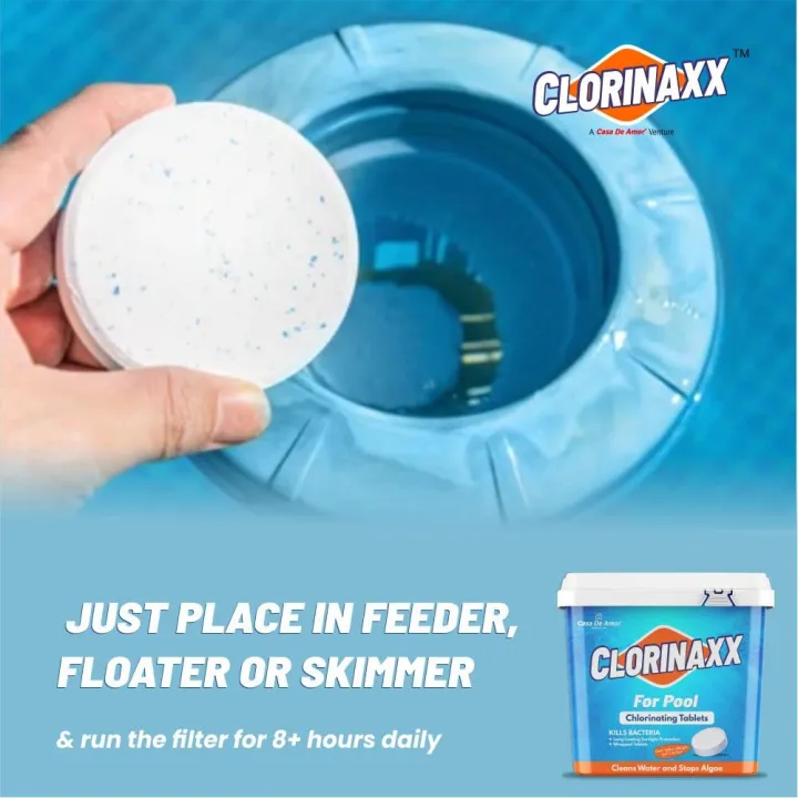 Amor Clorinaxx Swimming Pool Water Purifier Tablet Chlorine TCCA 90 ...