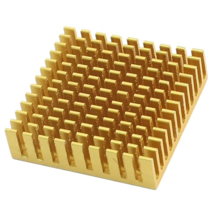 Gold Tone Aluminium 40mmx40mmx11mm Heatsink Cooling Cooler Fin for CPU ...