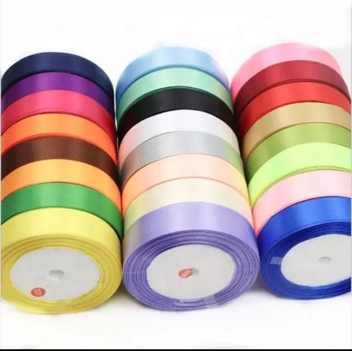 Bizzy 1 inch 24mm Wide Satin Silk Ribbon Ribon craft for Decoration ...