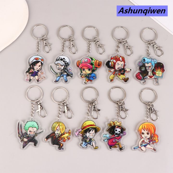 Ashunqiwen 1Pc Anime One Piece Figure Luffy Zoro Nami Acrylic Keychain ...