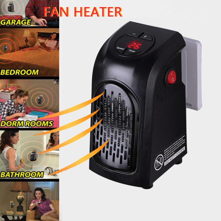 Compact Powerful 400W Digital Electric Heater Fan With Plug-in Wall ...