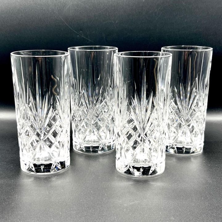 Shinemax 6 Piece Aesthetic Vintage Cut Crystal Highball Water And Juice ...