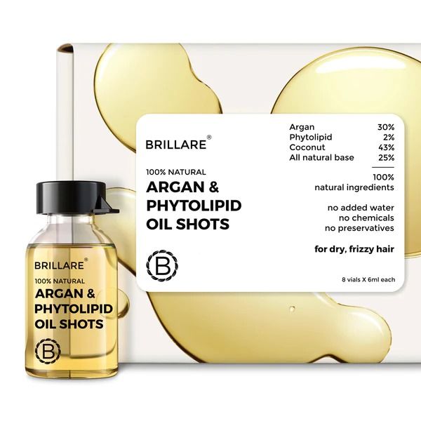 Brillare Science Argan & Phytolipid Oil Shots For Dry, Frizzy Hair 48ML ...