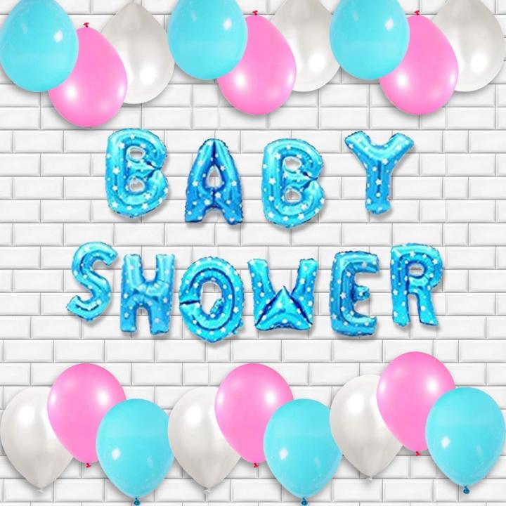 Baby Shower Alphabet Letter Attractive Decorations Blue Foil Balloon ...