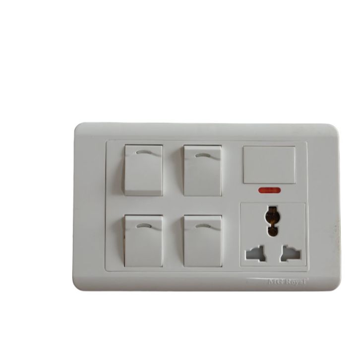 4 Gang Switch With Socket + Indicator | Daraz.com.np