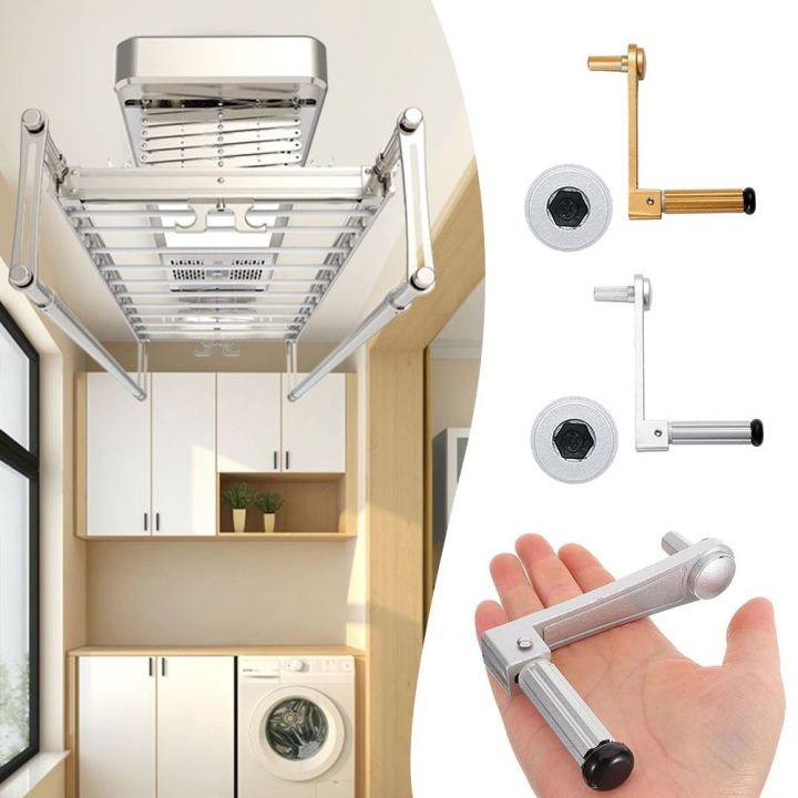 Durable Collapsible Lifting Clothes Drying Rack Handle Aluminum Alloy ...