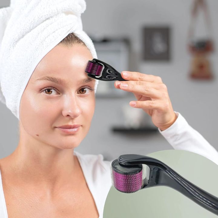 Derma Roller for Hair and Beard Regrowth - 540 Micro 1mm Titanium Alloy ...