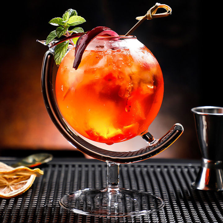 Creative Cocktail Glass Goblet Glass Globe Shape Bubble Cups Slanted ...