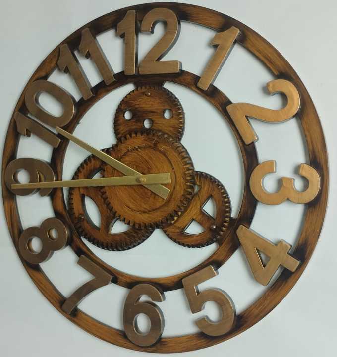Wall clock Mechanical design with 2 pcs battery included (43*5*43 ...