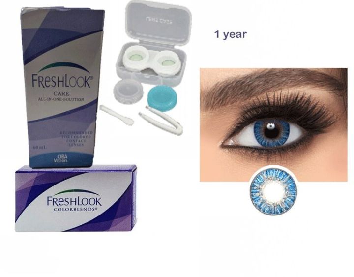 Replacement (-Full set of contact lenses Look blue colour ...