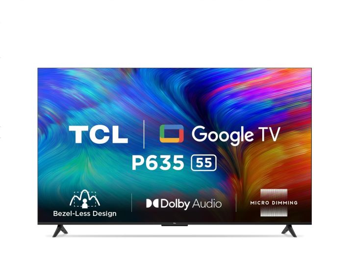 TCL 55 inches Bezel-Less Series 4K Ultra HD Smart LED Google TV 55P635 ...