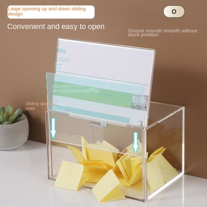 Clear Card Box Acrylic Donation Box Transparent with Lock Ballot Box ...
