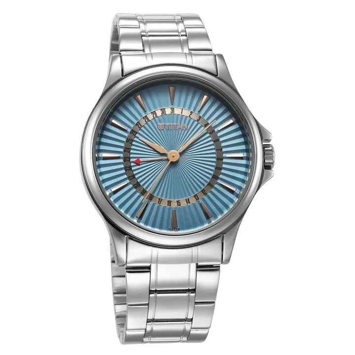 Titan Karishma Quartz Analog with Date Blue Dial Stainless Steel Strap ...