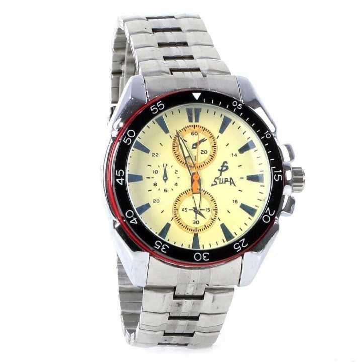 Supa White Dial Steel Sport Watch For Men | Daraz.com.np