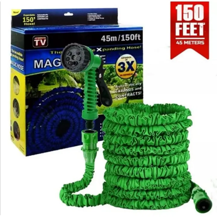 150FT Magic Horse Pipe 3X Expandable Garden Spray Pipe With Spray Gun ...