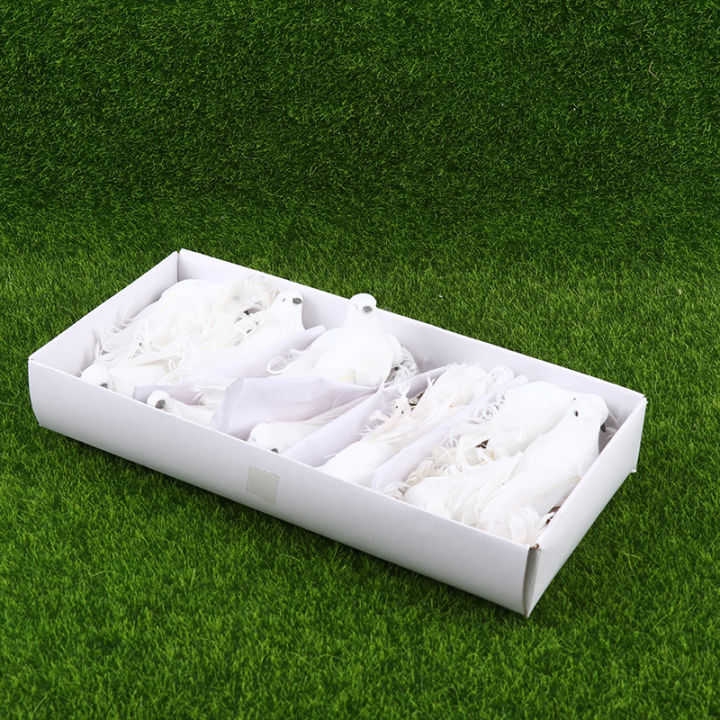 White Birds Artificial Foam Feather Doves Craft Birds Mini Decorative ...