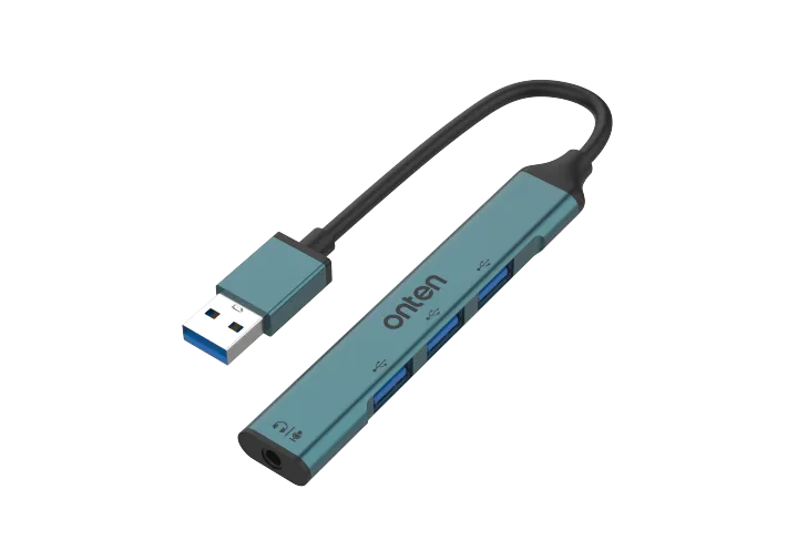 Onten 5706 4 IN 1 USB To USB 3 Port HUB With 3.5MM Jack Adapter Audio ...