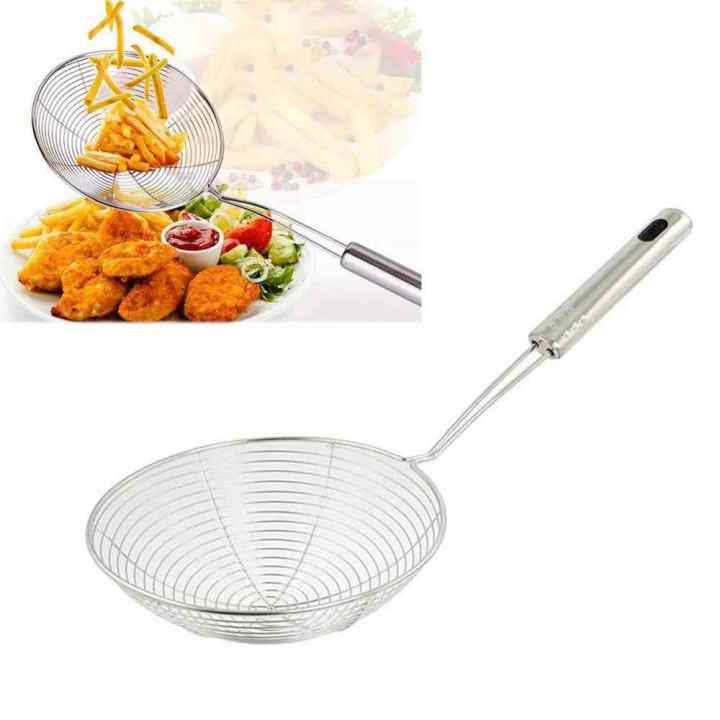 Stainless Steel Deep Fry Strainer, Mesh Strainer, Jhara, Puri Strainer ...
