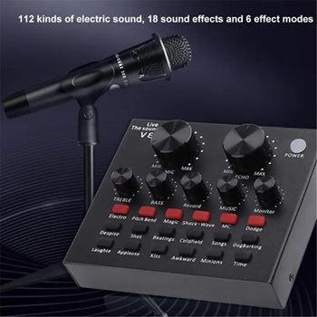 V8 Sound Card Audio Set Interface External Usb Live Microphone Sound ...