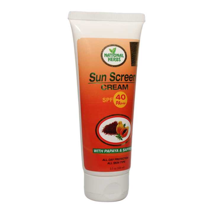 National Herbs Sun Screen Cream SPF 40PA+++ With Papaya and Saffron ...