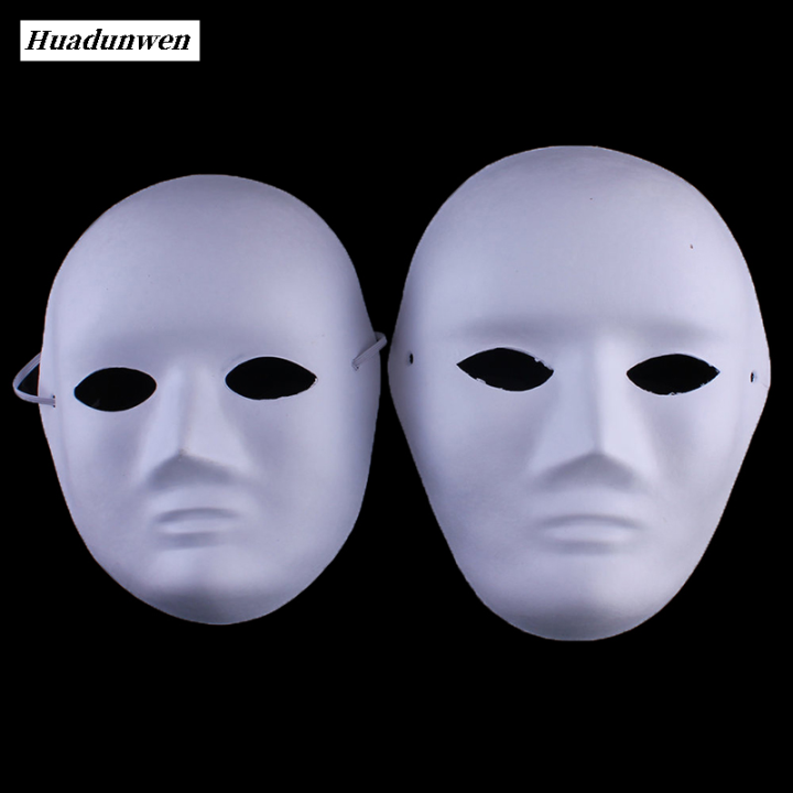 Huadunwen Half Painted DIY White Blank Mask Full Face Paper Halloween ...
