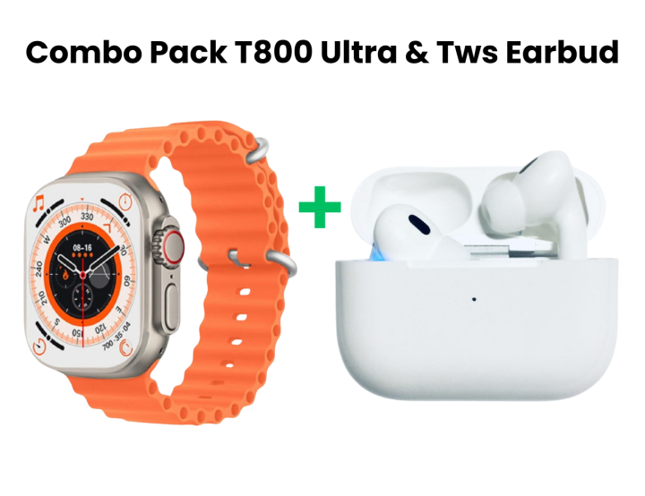 Combo T800 Ultra Smartwatch and Tws Wireless Earbud | Daraz.com.np