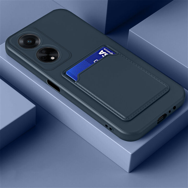 Vantime For Oppo A98 5g F23 5g Case Card Slot Lens Cover Soft Silicone