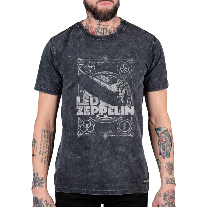 Led Zeppelin Band Printed Stone Washed T-Shirt Unisex | Daraz.com.np