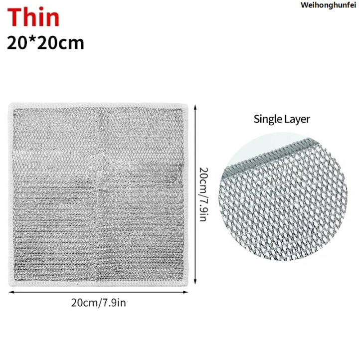 Weihonghunfei[HOT] 20Cm Mesh Cleaning Cloth Steel Double -Layer Wire ...