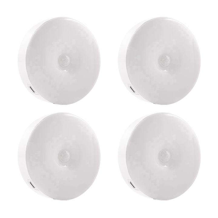 4 Pack Motion Sensor LED Night Light,USB Rechargeable Wall Decoration ...