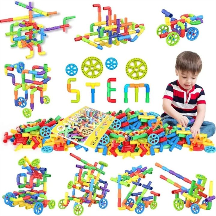 Construction Water Pipe Building Blocks Enlightening Model Toy Designer ...