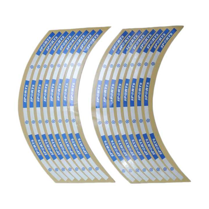 Blue Color Sports Print Radium Rim Sticker For Pulsar 220 | Daraz.com.np