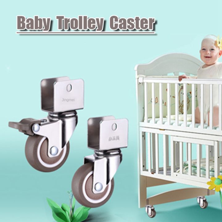 L Type Universal Household Accessory Soft Rubber Baby Crib Roller ...