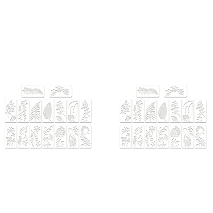 EITGZWAS 32 Pieces Leaves Stencil Reusable Sheet Painting Stencil Sheet ...