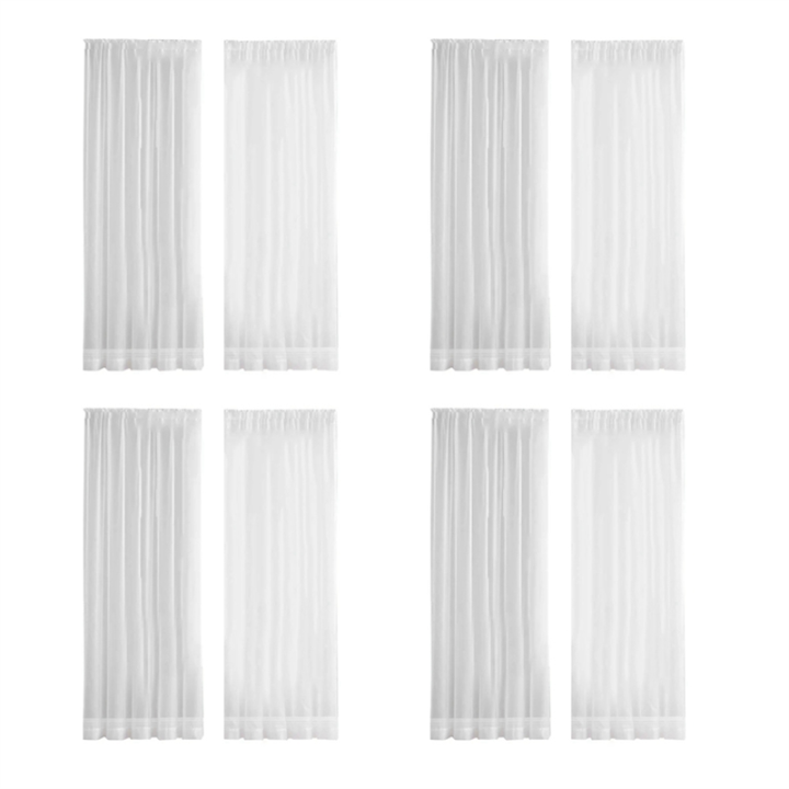 NAMUNY Window White Sheer Curtains 84 Inches Long 8 Panels Sheer White ...