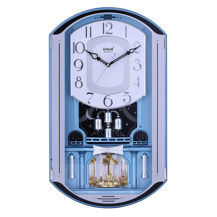 New Attractive Model Hourly Music With Pendulam Function Wall Clock ...