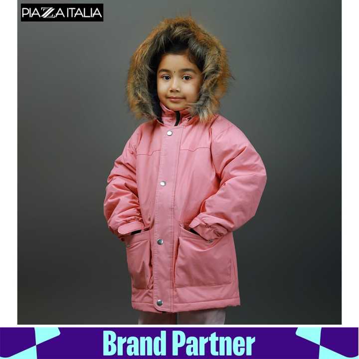 Piazzaitalia Unqspy Kids Girl Core Parka Jacket Coat-Pink 780501 ...