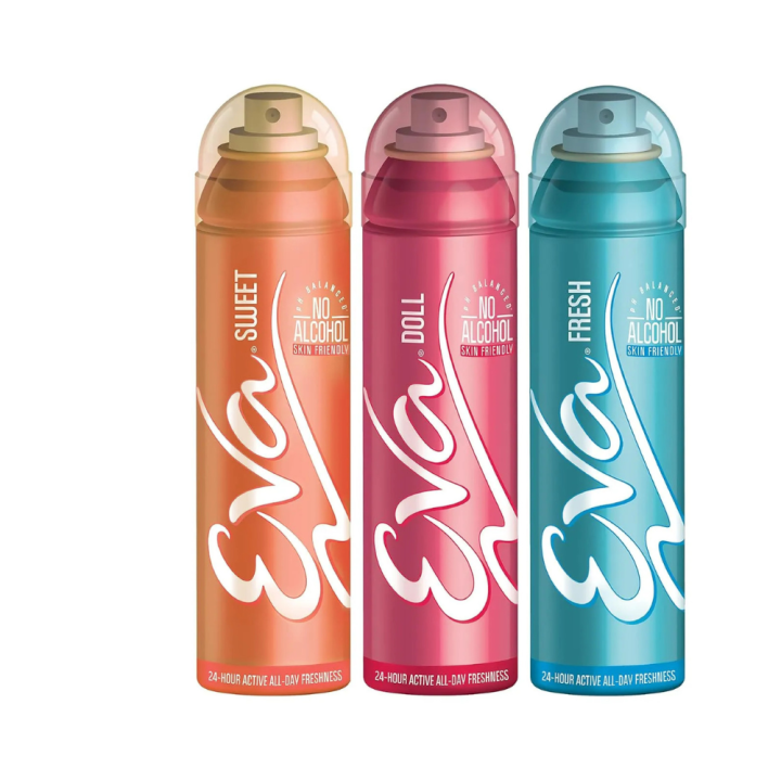 Eva Sweet 150 ml + Eva Doll 150 ml +Eva Fresh Deodorant 150 ml (Pack of ...