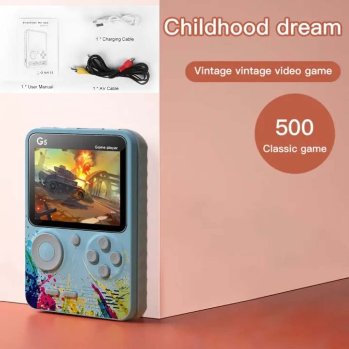 G5 Handheld Game Box Classic Game Player Built-in 500 Games Mini Retro ...